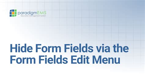 Hide Form Fields Via The Form Fields Edit Menu Silverband Documentation