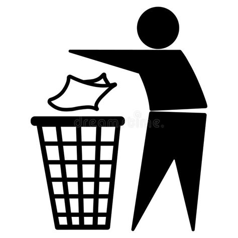 Tidy Man Symbol Do Not Litter Icon Keep Clean Dispose Of Carefully