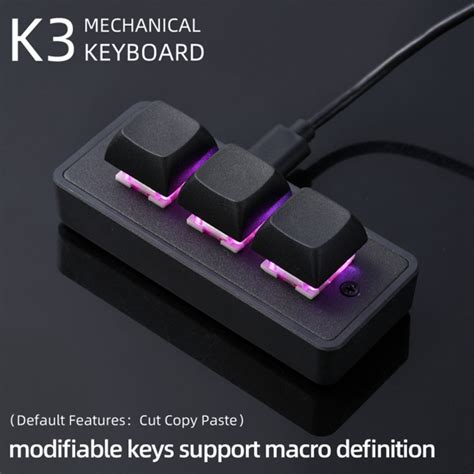 Custom Mini Keypad 3 Keys Programming Macro Keyboard Copy Paste Cut Usb