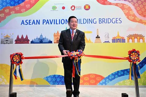 အိုဆာကာကမ္ဘာ့ကုန်စည်ပြပွဲတွင် ခင်းကျင်းပြသမည့် အာဆီယံပြခန်း ဖွင့်ပွဲအခမ်းအနားသို့ ဂျပန်နိုင