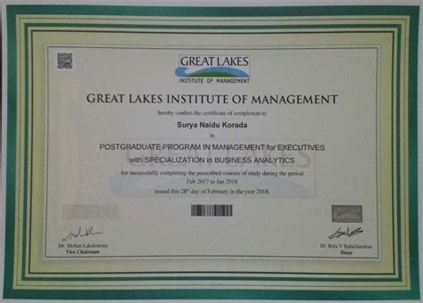 Surya Naidu Korada On Linkedin Pgpm Ex Completion Certificate