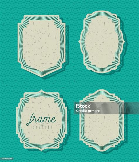 파도 라인과 실루엣 집합된 컬렉션 프레임 최고의 품질 텍스트 파란색 배경 0명에 대한 스톡 벡터 아트 및 기타 이미지 0명 고급 고풍스런 Istock