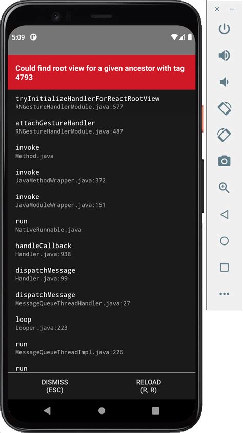 could not find root view for a given ancestor with tag · issue 1675