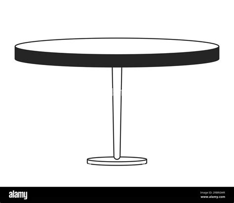 Small Wooden Table Flat Monochrome Isolated Vector Object Stock Vector