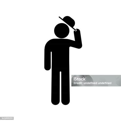 남자는 모자를 벗고 인사말 아이콘 스틱 피겨 인간 실루엣을 벗었다 가지 식물 부위에 대한 스톡 벡터 아트 및 기타 이미지 가지 식물 부위 긍정적인 감정 표현