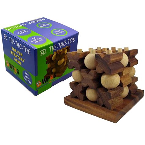 Tic Tac Toe 3d Large Strategy Wooden Game 690