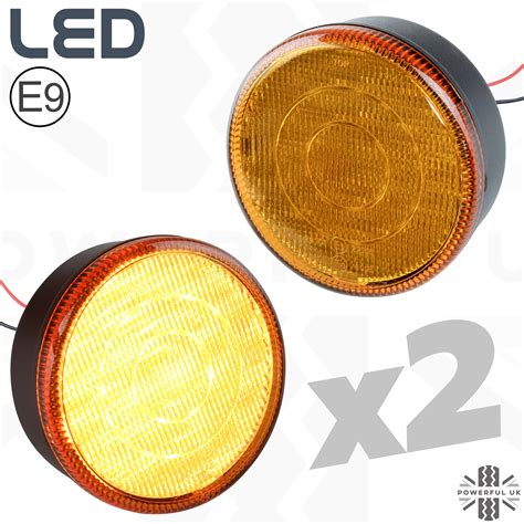 Led Round Indicator Lights 90 95mm Pair Powerful Uk
