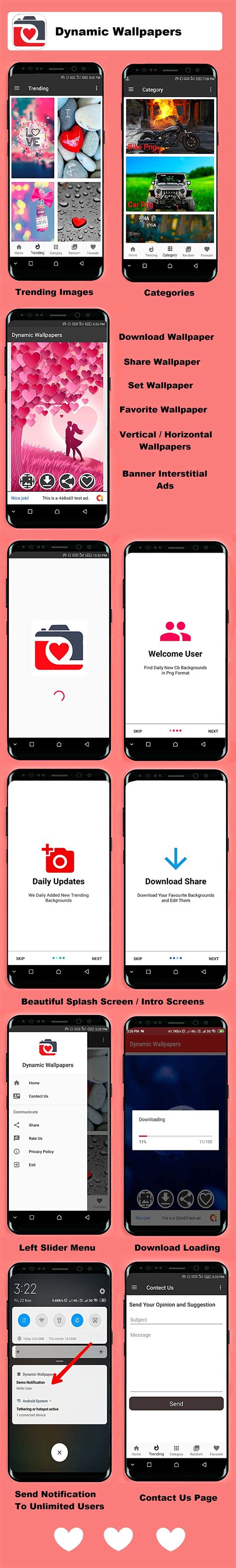 Dynamic Wallpapers Android App With Firebase Back End Codemarket