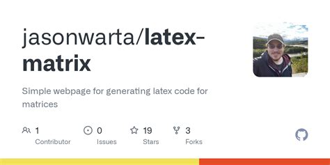 GitHub Jasonwarta Latex Matrix Simple Webpage For Generating Latex Code For Matrices