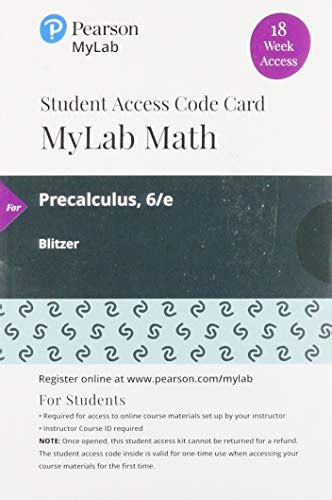 precalculus mylab math with pearson etext blitzer robert 9780135902226 abebooks