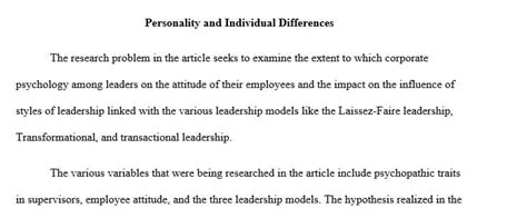 Review The Following Articles That Employed A Correlation Design