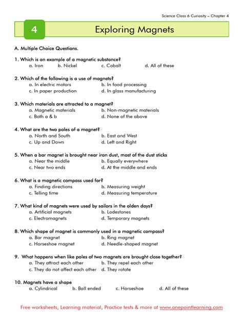 Class 6 Science Chapter 4 Exploring Magnets Pdf Magnet Magnetism