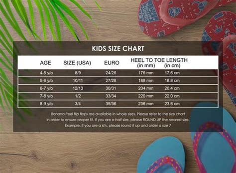 Banana Peel Size Charts Mystylemyclothing™
