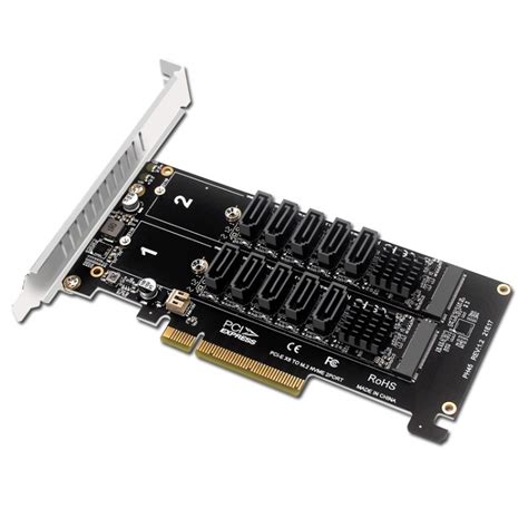 Double NVME Raid PCI EX8 Split Card To SATA10 Port Transfer Card