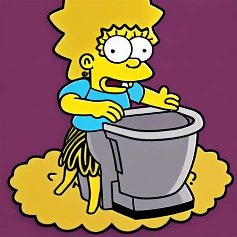 Lisa Simpson Marries A Toilet Digital Graphic · Creative Fabrica