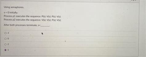 Solved Using Semaphores 5 0 Initially Process P1