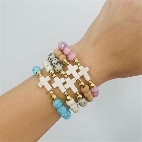 Cross Bracelets Beaded Bracelets Mama Bracelets Stack Personalized