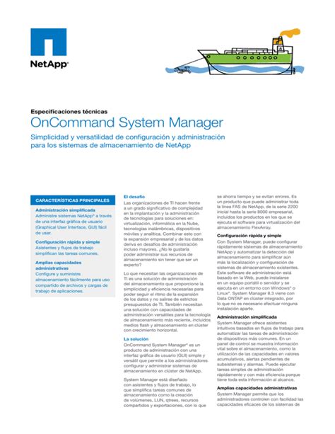 OnCommand System Manager
