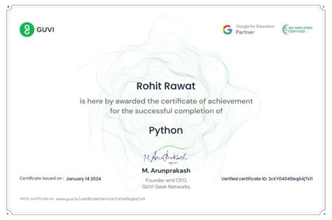 Rohit Rawat On Linkedin Pythonprogramming Guvi Continuouslearning