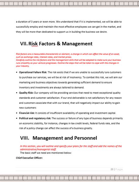 Photography Business Plan Template Sample Page Honest Business Plans