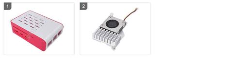 raspberry pi 5 red white case compatible with official active cooler
