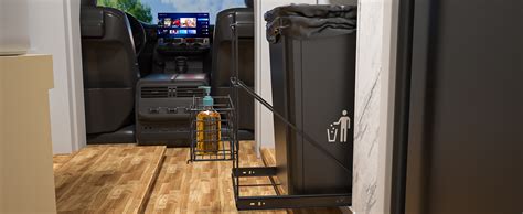 Cabinet Trash Can Pull Out Kit With Removable Garbage Bag Holder Under
