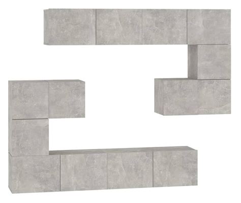 ТВ шкафове за стенен монтаж Бетонно сиво инженерно дърво Vivre