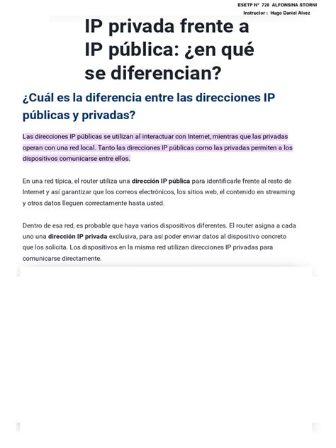 Dirección Ip Pública O Privada Pdf Dirección Ip Enrutador Computación