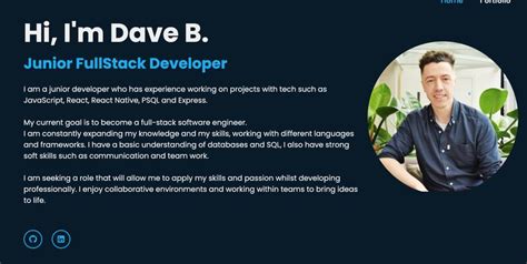 David Brown On Linkedin React Developerportfolio Codingjourney Northcoders Html Css