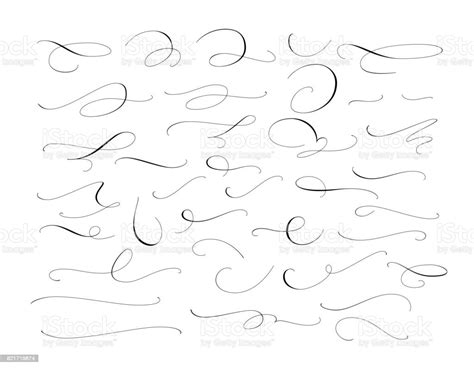 사용자 지정 장식 스와시 및 소용돌이 검정에 흰색의 집합입니다 청첩장에 대 한 좋은 카드 배너 장식 페이지 개념 기호에 대한 스톡 벡터 아트 및 기타 이미지 Istock