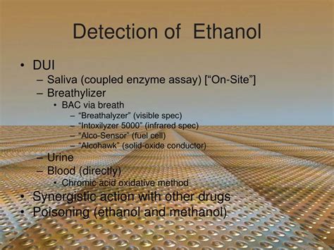 Ppt Detection Of Ethanol Powerpoint Presentation Free Download Id 2793722