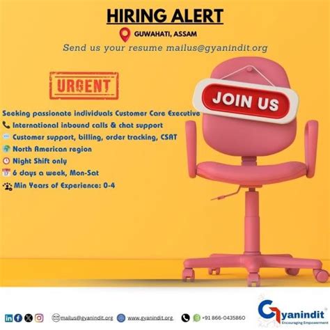 Connections Urgent Hiring Customercare Executives Candidates Guwahati Jobseekers Assam
