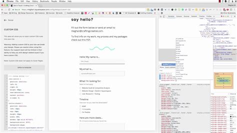 Inspect Element Custom Css In Squarespace Youtube