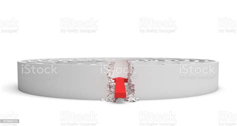 흰색 배경에 고립 센터 대출 빨간색 화살표와 라운드 미로의 3d 렌더링 0명에 대한 스톡 사진 및 기타 이미지 0명 결정 경외감 Istock