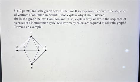 solved 10 ﻿points a ﻿is the graph below eulerian if so
