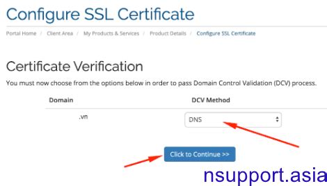 Hướng dẫn kích hoạt SSL bằng cách xác thực DNS How to N Support