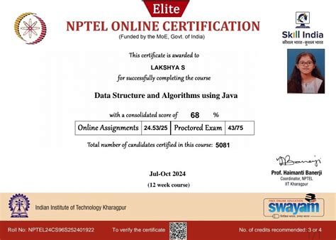 Lakshya S On Linkedin Nptel Datastructures Java Continuouslearning