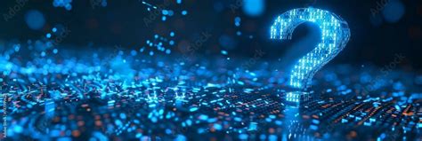 digital 3d question mark with binary code ai in question answering
