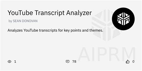 Gpt Youtube Transcript Analyzer By Sean Donovan Aiprm For Chatgpt