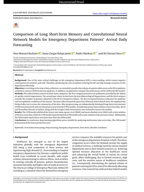 Pdf Comparison Of Long Short Term Memory And Convolutional Neural Network Models For Emergency
