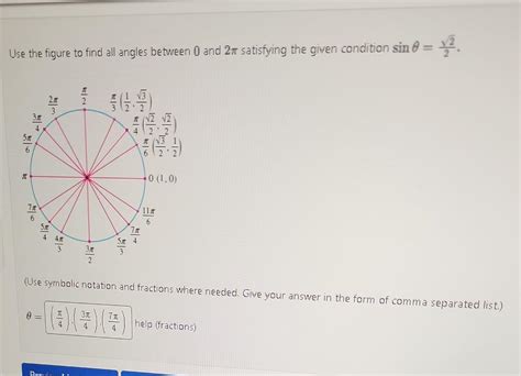 Solved Use the figure to find all angles between 0 and 2π Chegg