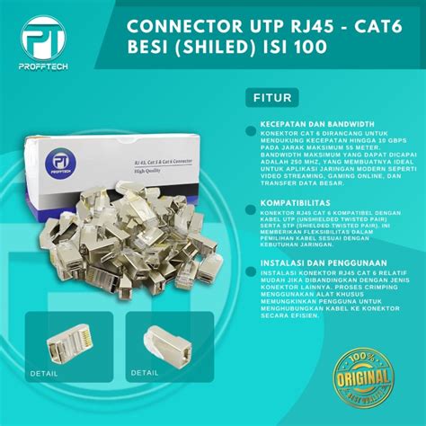 Jual Konektor Utp Rj Isi Cat E Jack Conector Rj Besi Shield Jakarta Pusat