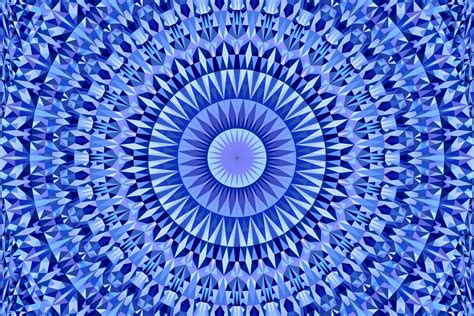 Seamless Blue Triangle Mandala Pattern Graphic By Davidzydd Creative Fabrica
