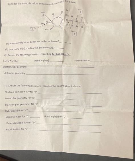 Solved Consider The Molecule Below And Answer The Questions Chegg Com
