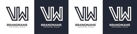 Premium Vector Simple Vw Monogram Logo Suitable For Any Business With Vw Or Wv Initial