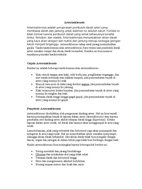 Arteriosklerosis Pdf Gaya Hidup