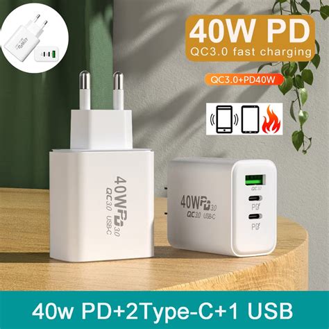 Củ Sạc đa Cổng Bộ Sạc Nhanh 3 Cổng Type C 40w Usb Chuyên Dụng Thích Hợp