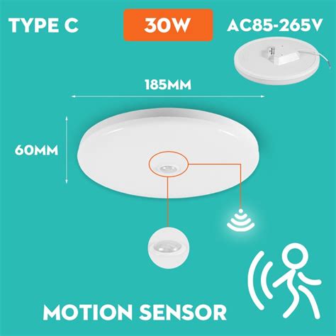 Radar Smart Motion Sensor Led Ceiling Light 12 15 18 20 30w 40w Lampu Tidur Ceiling Lamp Auto