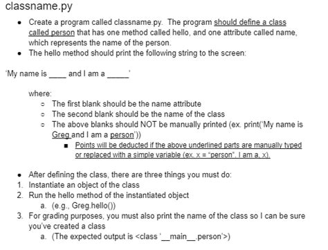 Solved Classnamepy Create A Program Called Classnamepy