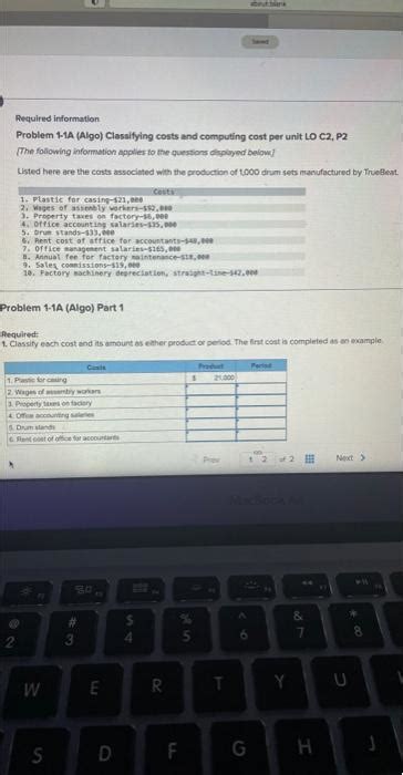 Solved Required Information Problem 1 1a Algo Classifying